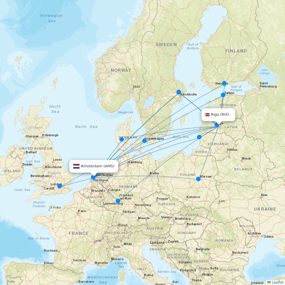 Air Baltic routes 2025 – interactive map with all flights - Flight Routes
