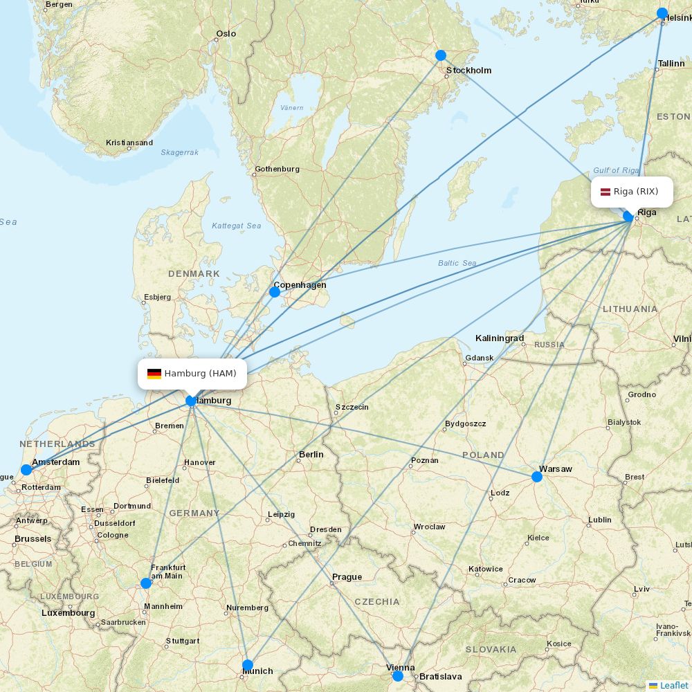 Air Baltic routes 2026 – interactive map with all flights - Flight Routes