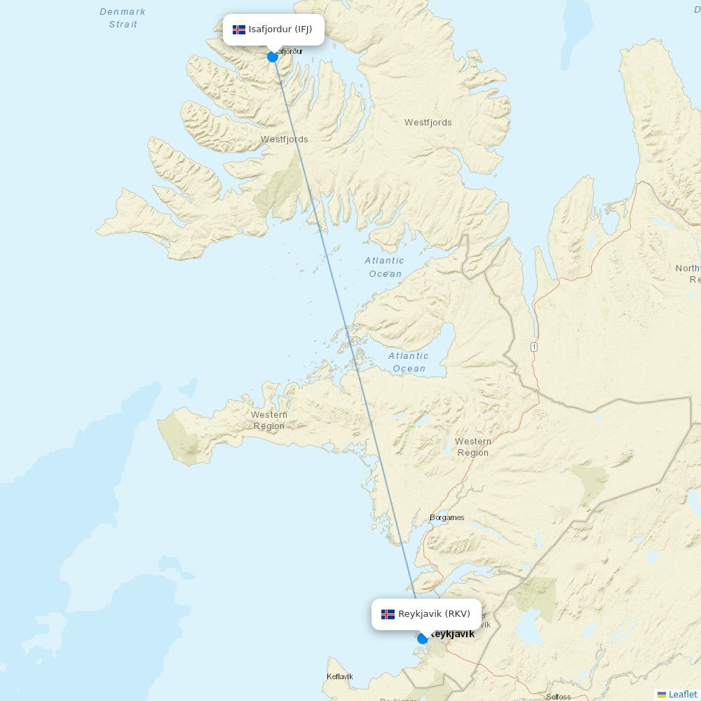 Icelandair airline routes (FI) 2026, map - Flight Routes