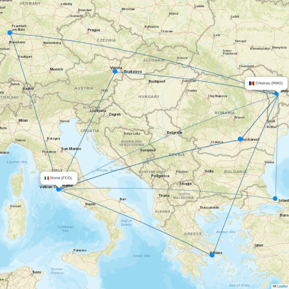 Wizz Air Malta airline routes (W4) 2025, map - Flight Routes