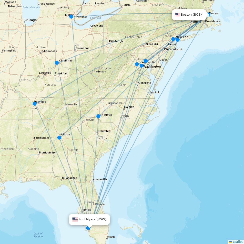JetBlue routes 2025 – interactive map with all flights - Flight Routes