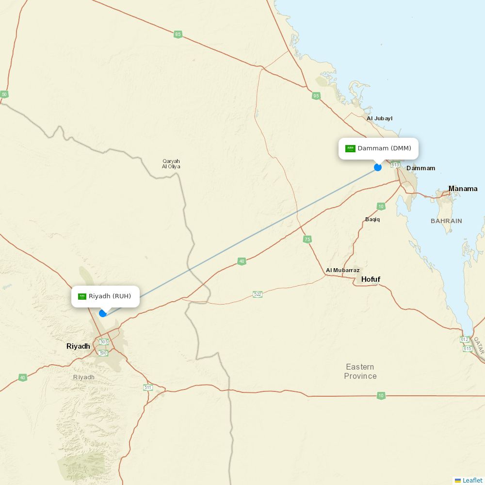 Flynas airline routes (XY) 2025, map - Flight Routes