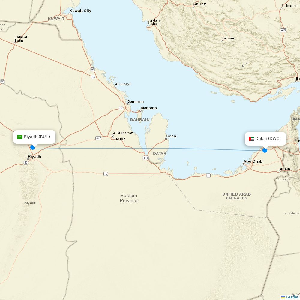 Flynas airline routes (XY) 2025, map - Flight Routes