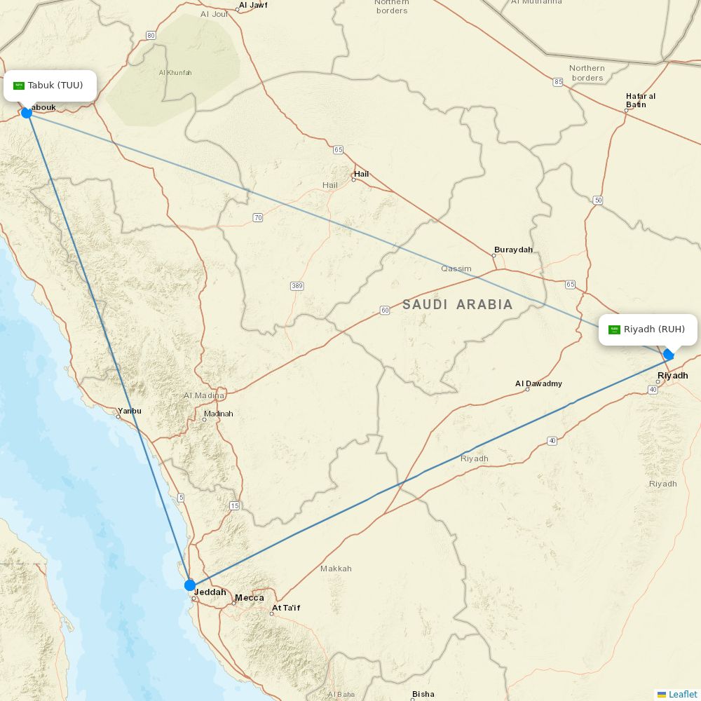Saudia routes 2025 – interactive map with all flights - Flight Routes