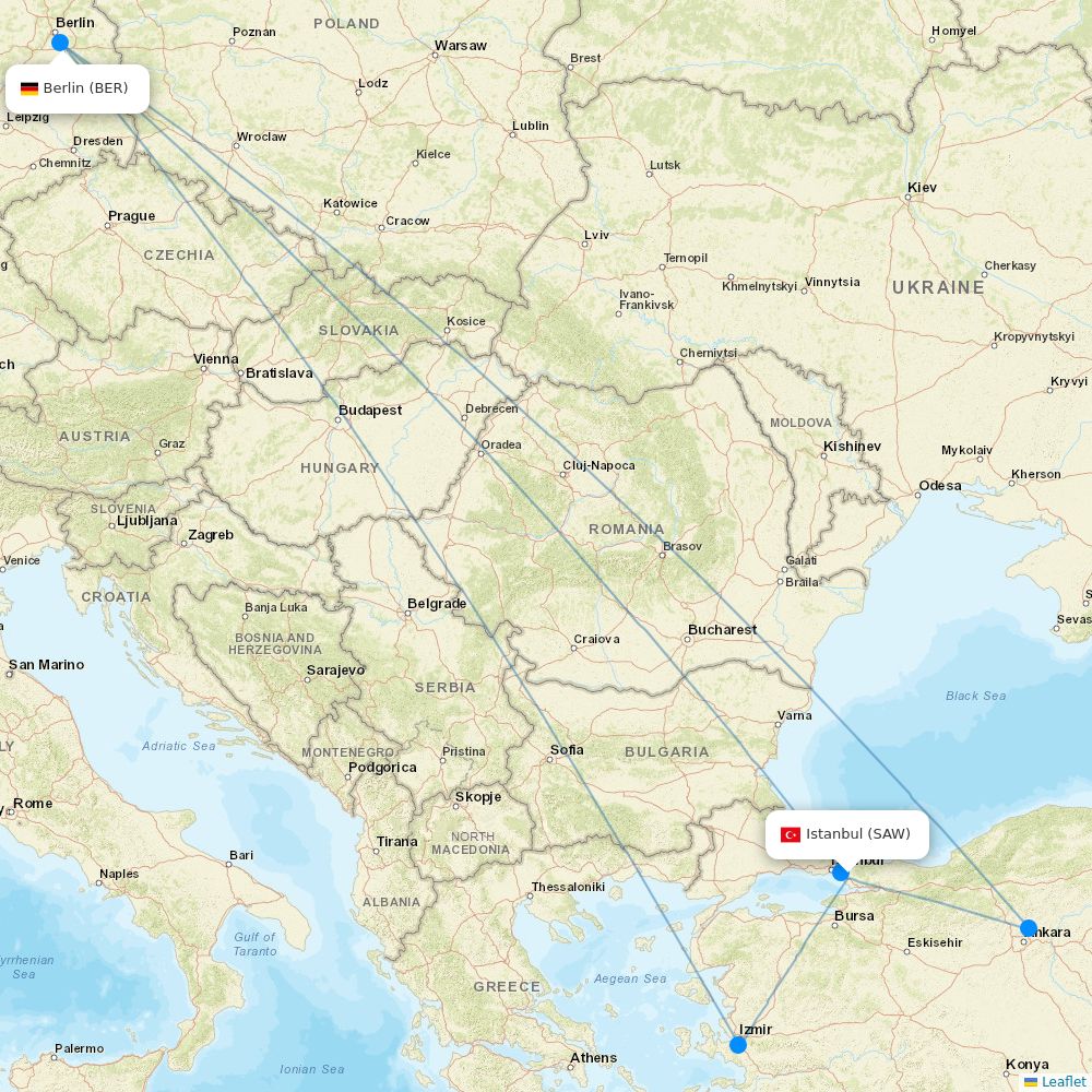 Pegasus Airlines routes 2025 – map with all flights - Flight Routes