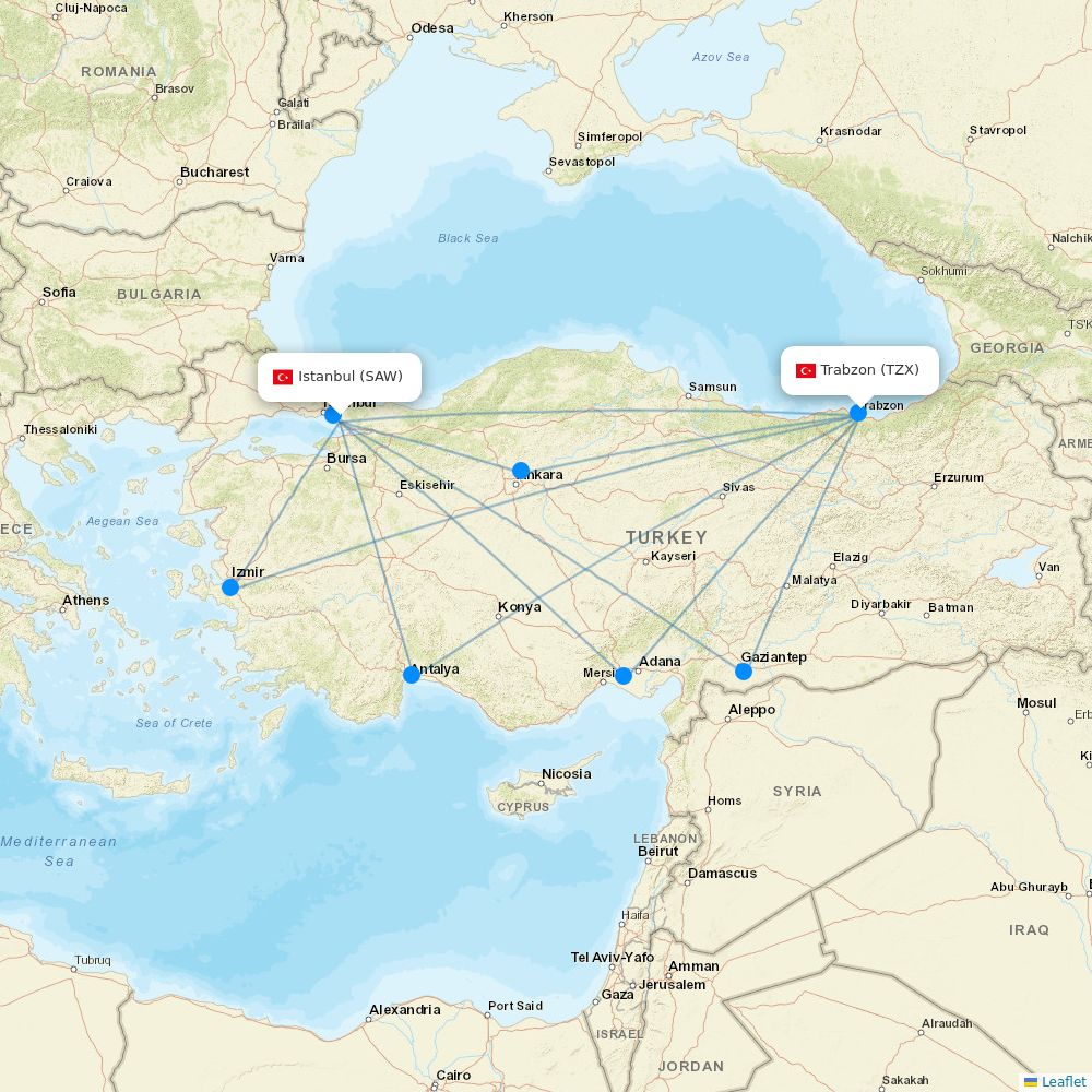 Pegasus Airlines routes 2025 – map with all flights - Flight Routes