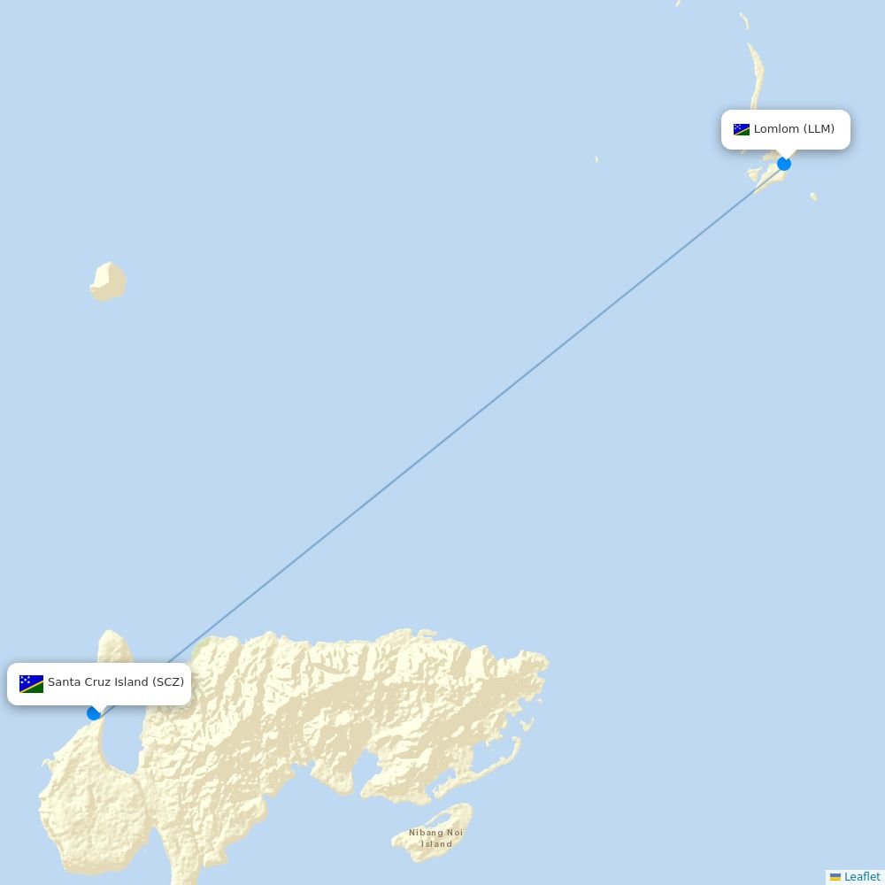 Solomon Airlines routes (IE) - map - Flight Routes