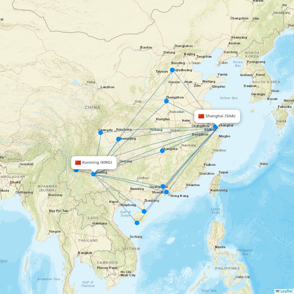 China Eastern Airlines routes 2025 – map with all flights - Flight Routes