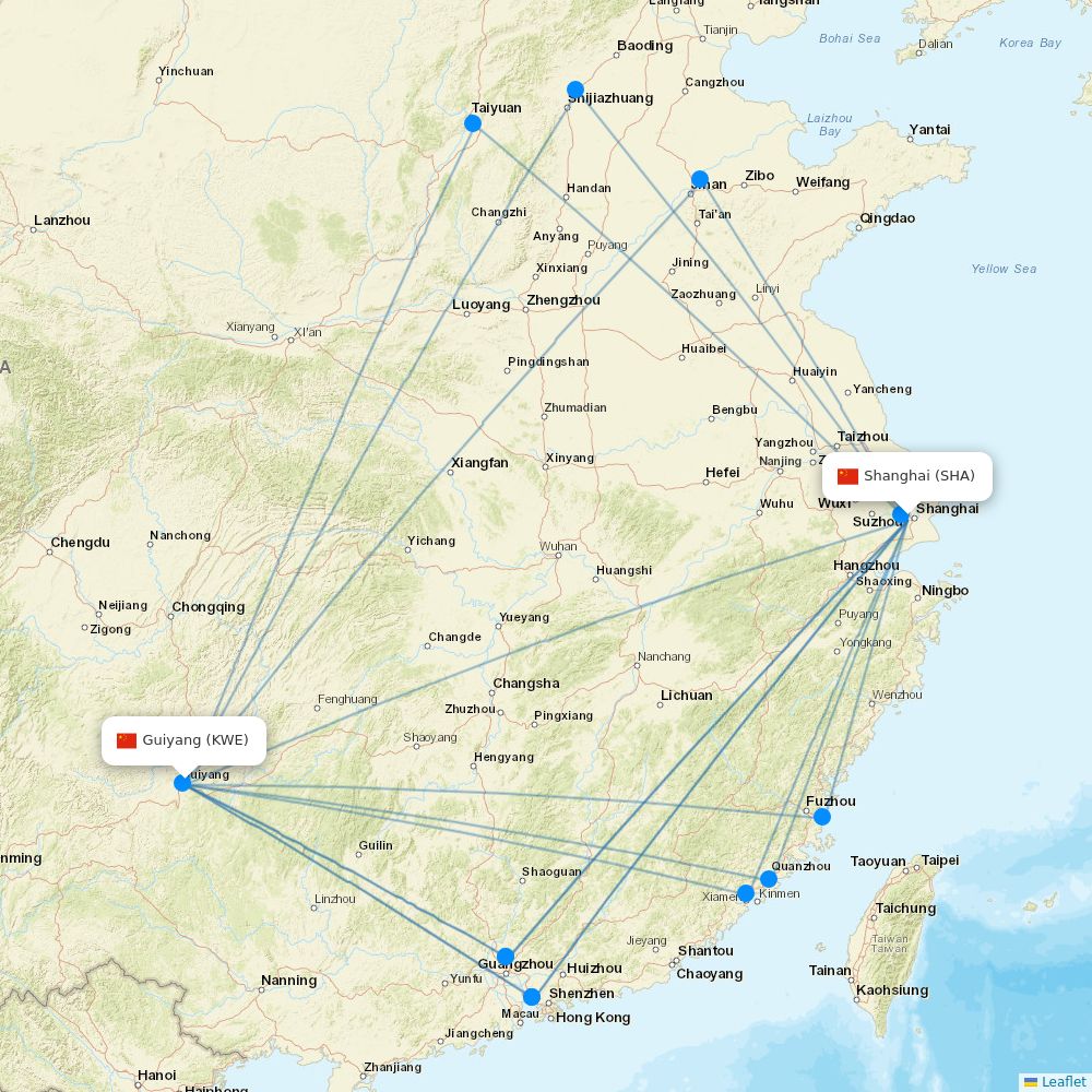 Juneyao Air routes 2025 – interactive map with all flights - Flight Routes