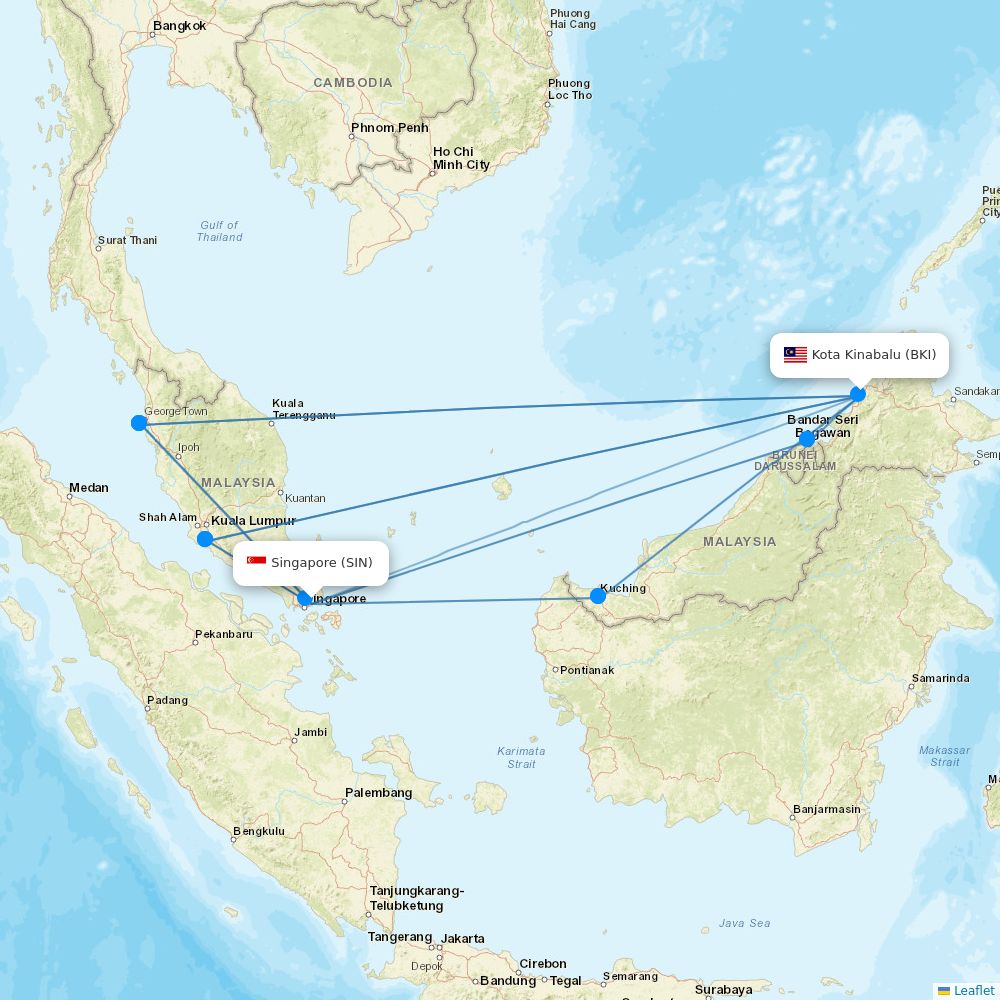 Scoot airline routes (TR) 2026, map - Flight Routes