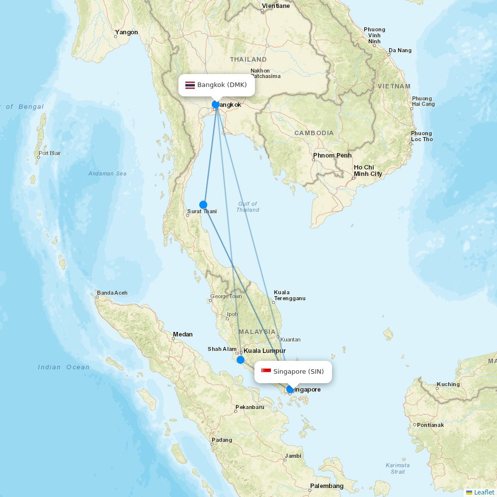 Thai AirAsia routes 2026 – map with all flights - Flight Routes