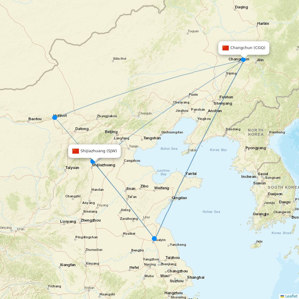 Beijing Capital Airlines routes 2025 – map with flights - Flight Routes