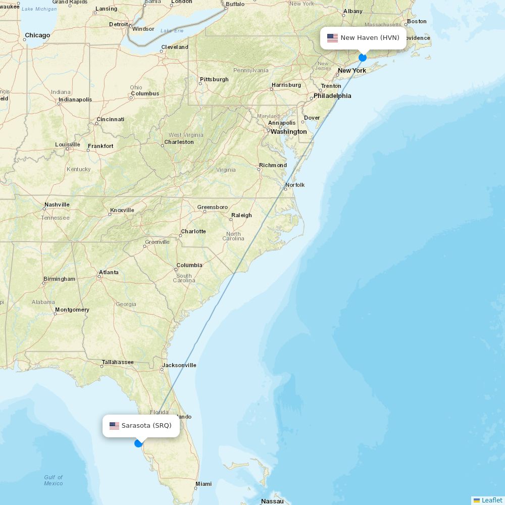 Avelo Airlines routes (XP) 2025, map - Flight Routes
