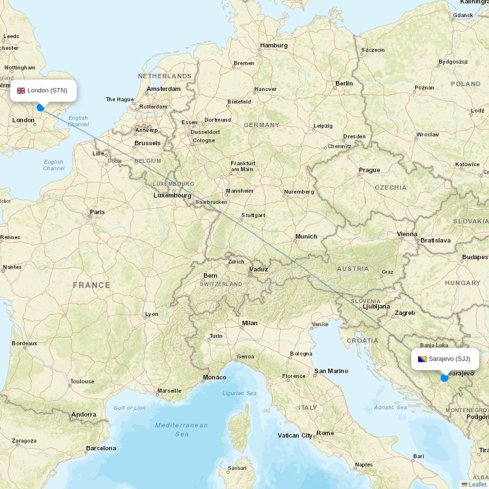 Ryanair UK airline routes (RK) 2025, map - Flight Routes