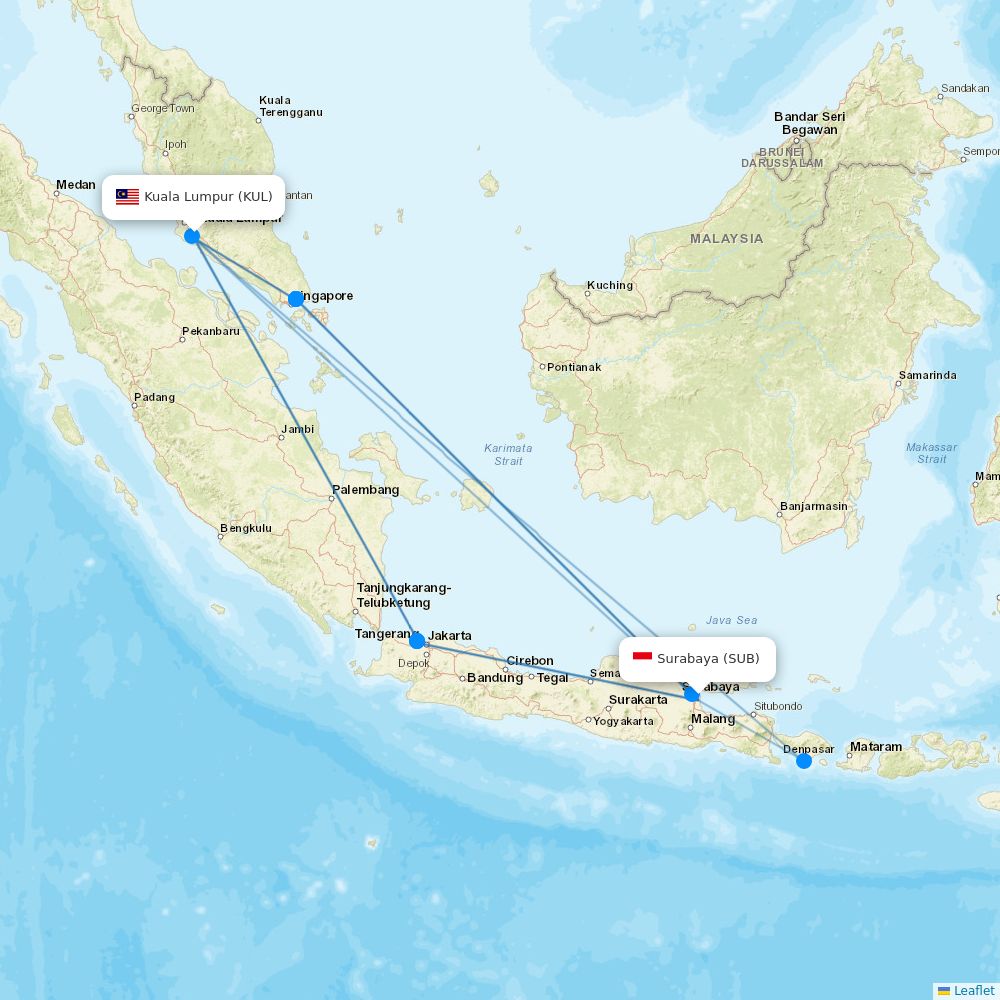 Indonesia AirAsia routes 2025 – map with all flights - Flight Routes