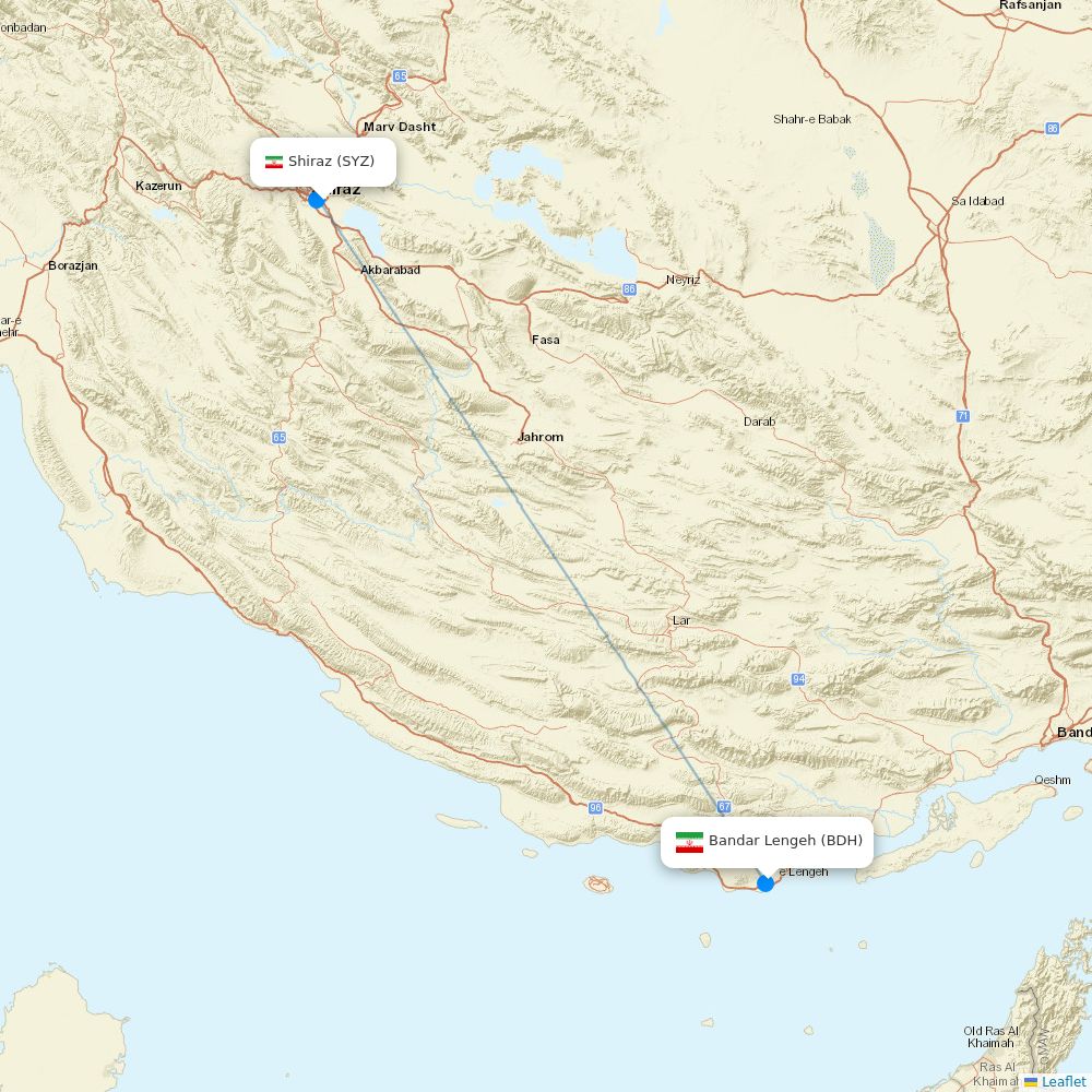 Iran Air airline routes (IR) - map - Flight Routes