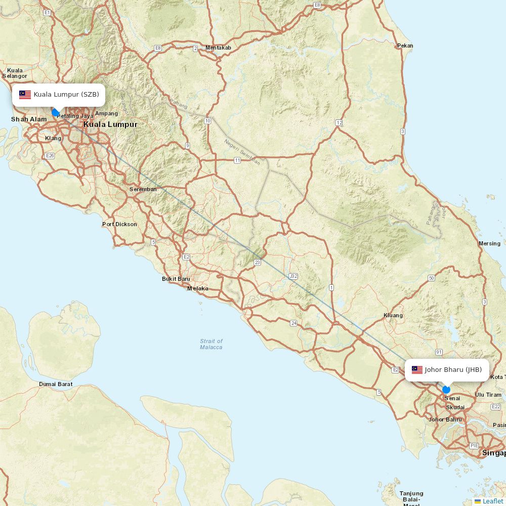 Batik Air Malaysia airline routes (OD) 2025, map - Flight Routes