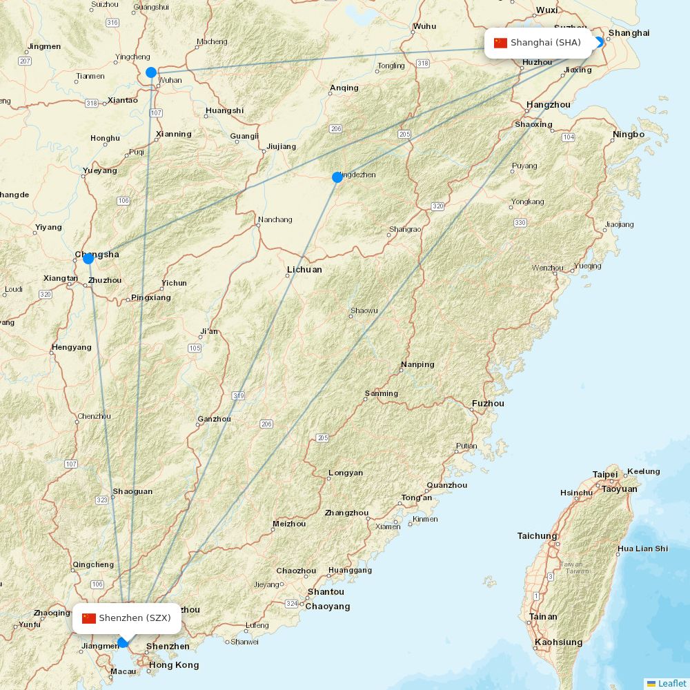 Shenzhen Airlines routes 2025 – map with all flights - Flight Routes