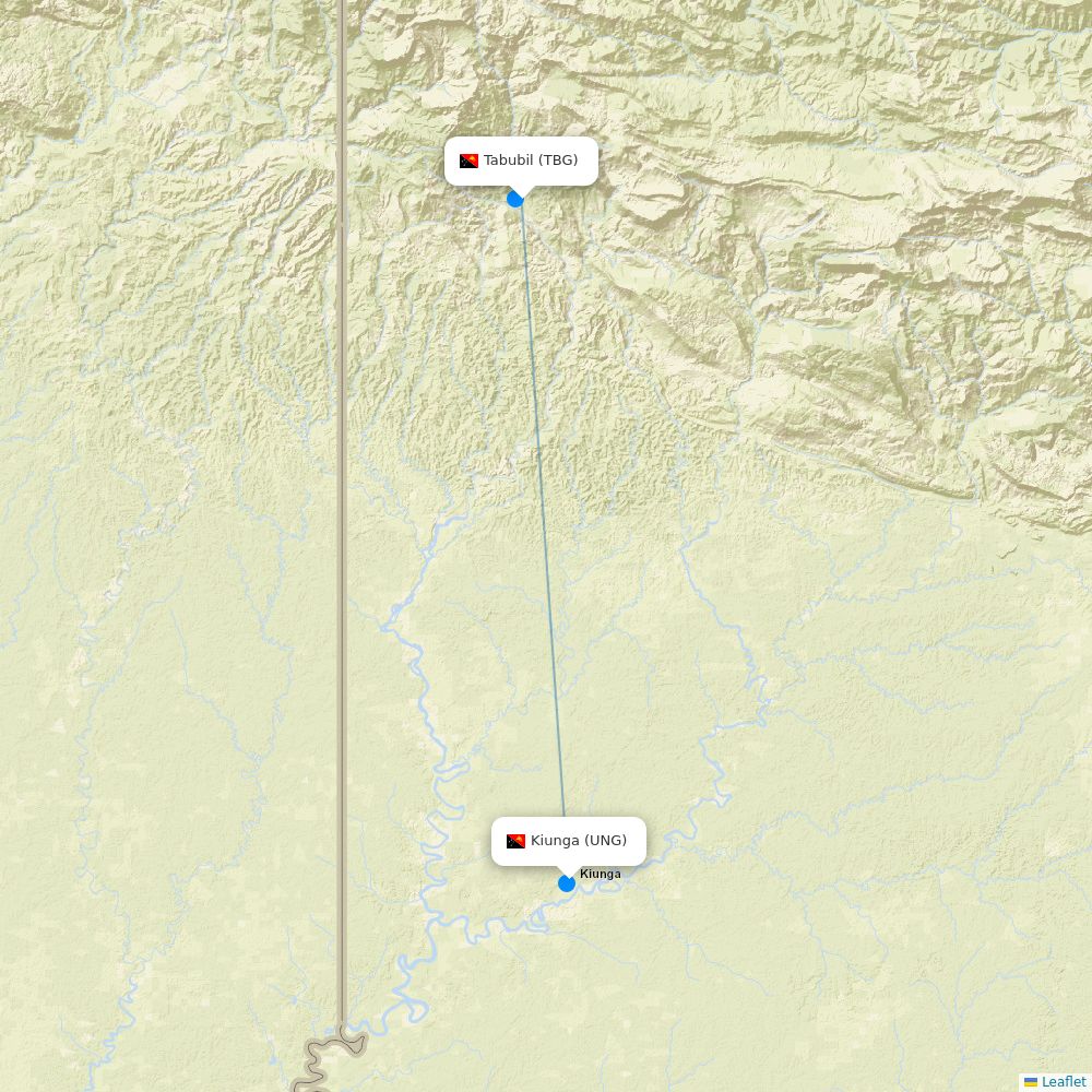 PNG Air airline routes (CG) 2025, map - Flight Routes