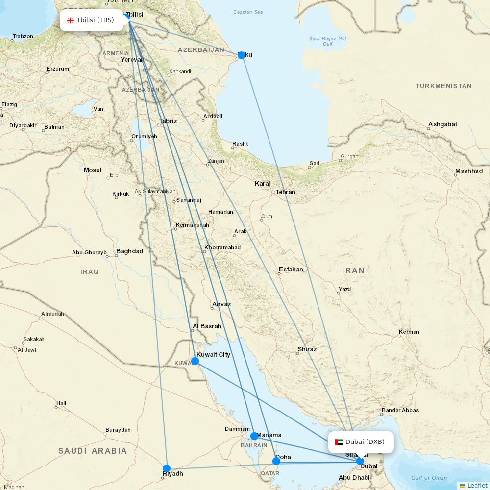 Flydubai routes 2026 – interactive map with all flights - Flight Routes