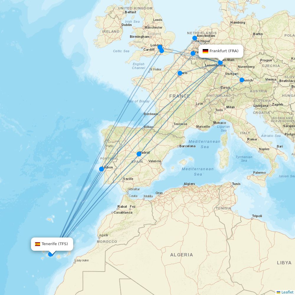 Discover Airlines routes (4Y) 2025, map - Flight Routes