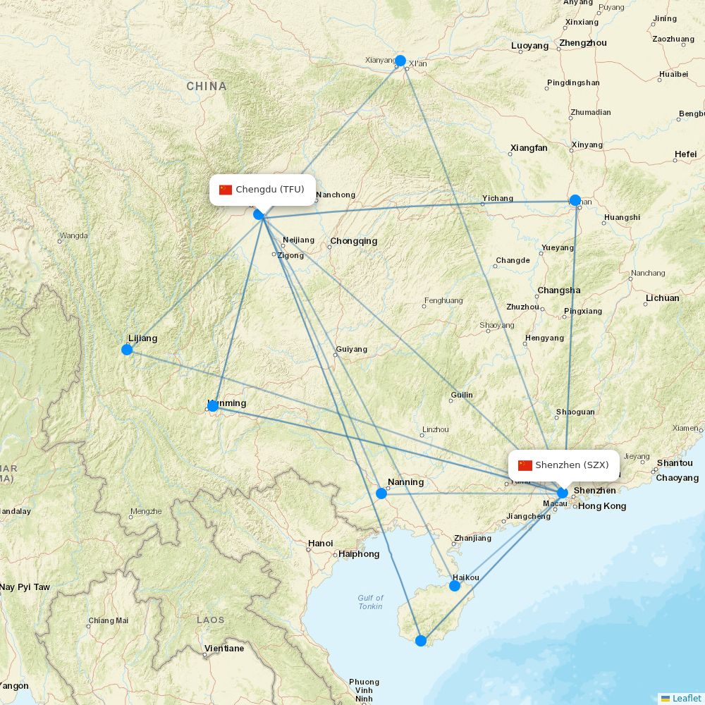 Hainan Airlines routes 2025 – map with all flights - Flight Routes