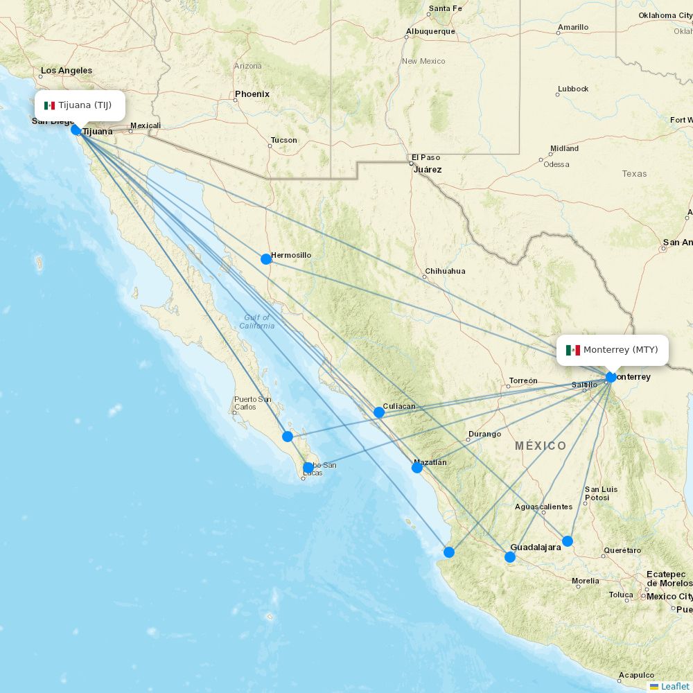 Viva Aerobus routes 2026 – map with all flights - Flight Routes