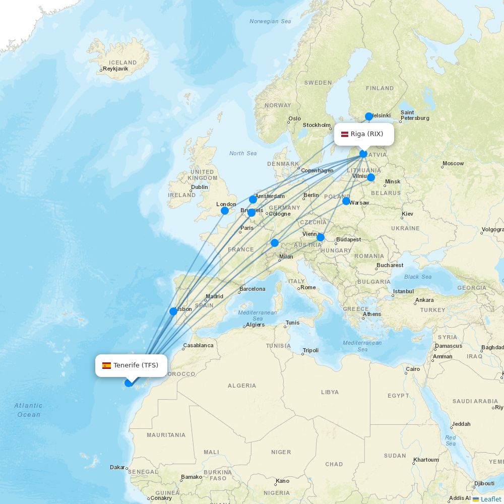 Air Baltic routes 2025 – interactive map with all flights - Flight Routes