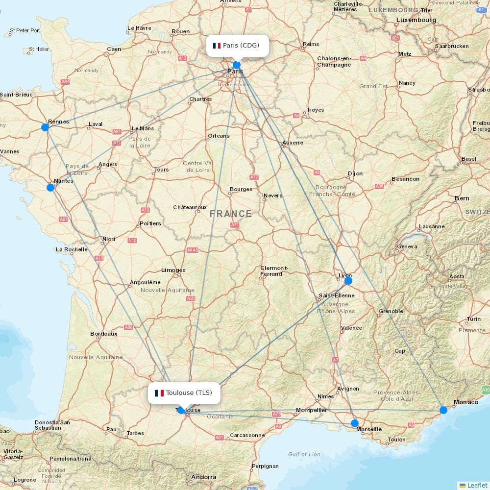Air France routes 2025 – map with all flights - Flight Routes