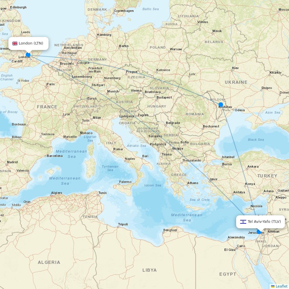 Wizz Air UK airline routes (W9) 2025, map - Flight Routes