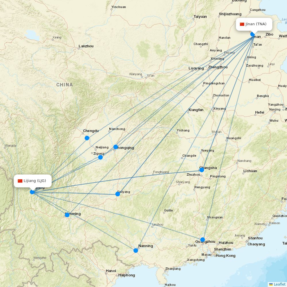 Beijing Capital Airlines routes 2025 – map with flights - Flight Routes