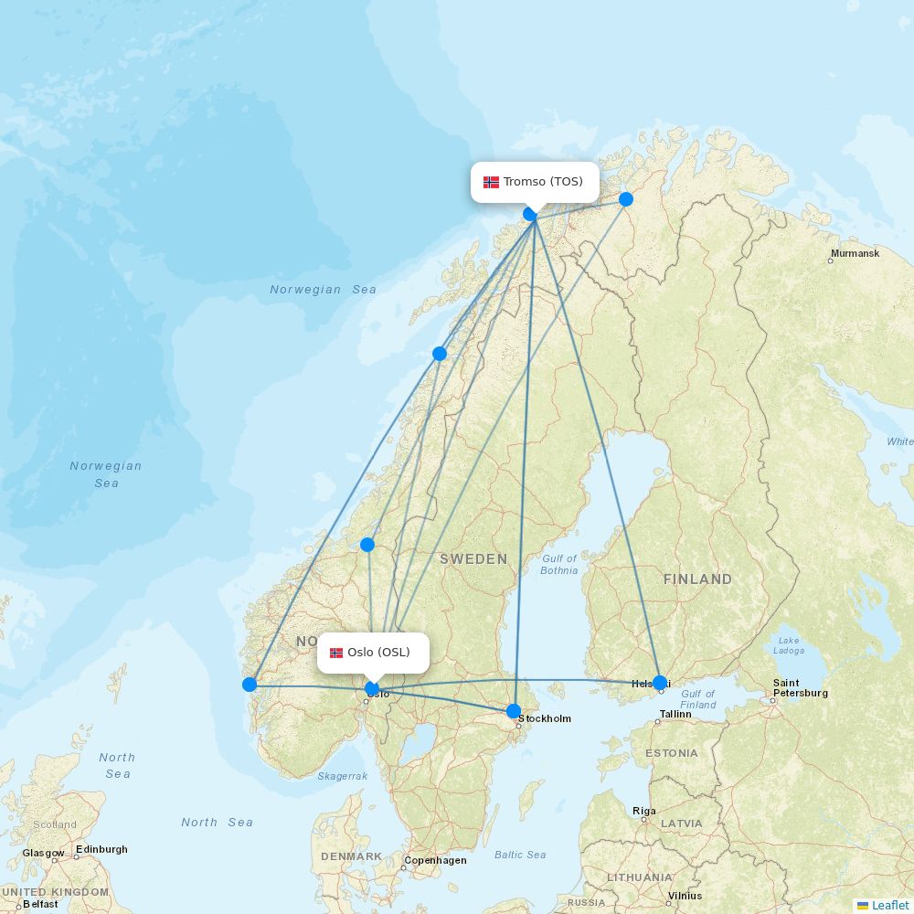 SAS routes 2025 – interactive map with all flights - Flight Routes