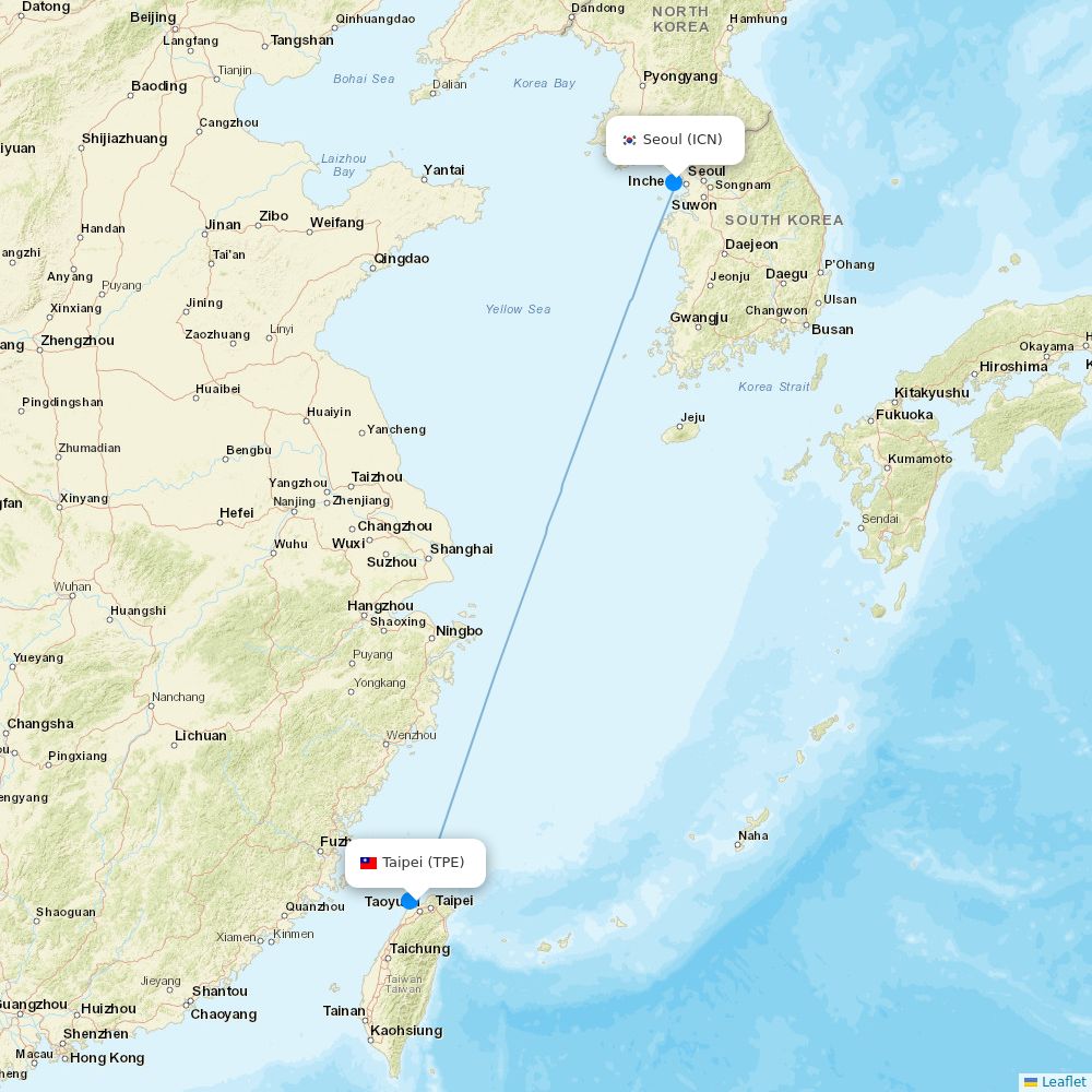 EVA Air airline routes (BR) 2025, map - Flight Routes