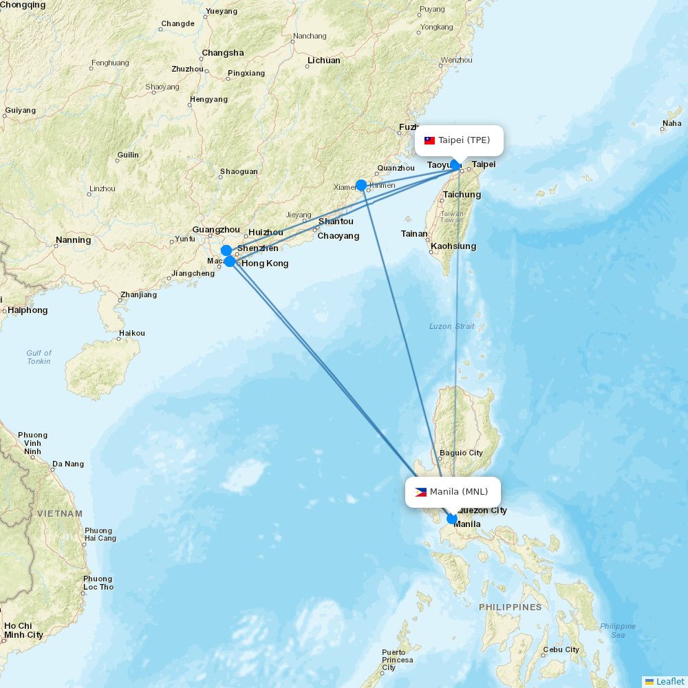 China Airlines routes (CI) 2025, map - Flight Routes