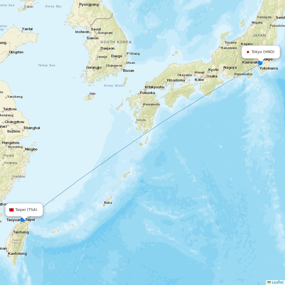 EVA Air airline routes (BR) 2025, map - Flight Routes