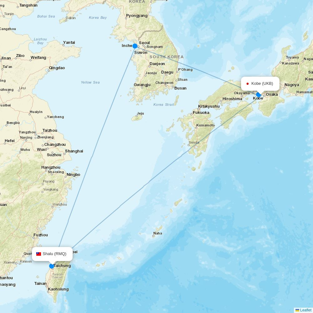Starlux Airlines routes (JX) 2025, map - Flight Routes