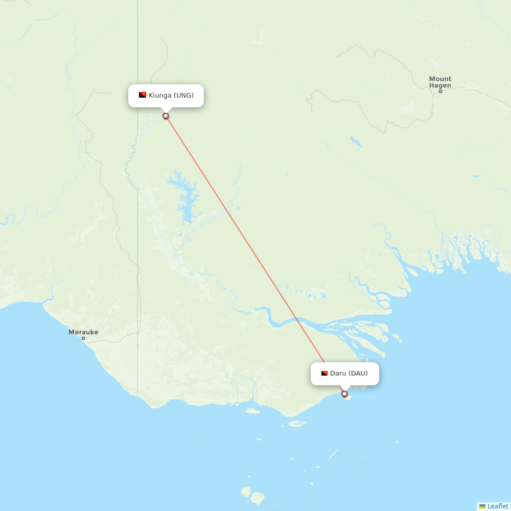 PNG Air airline routes (CG) 2025, map - Flight Routes