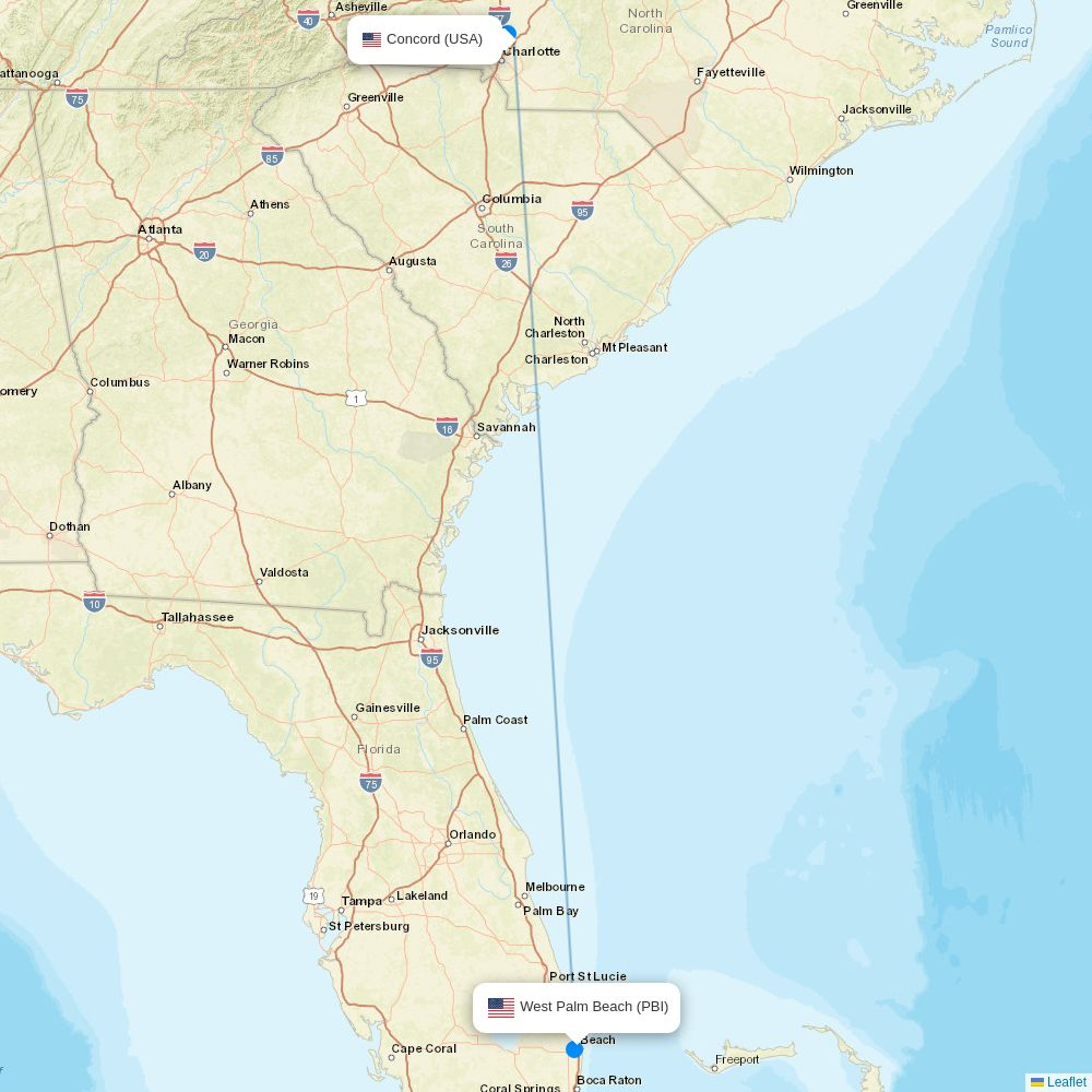 Avelo Airlines routes (XP) 2025, map - Flight Routes