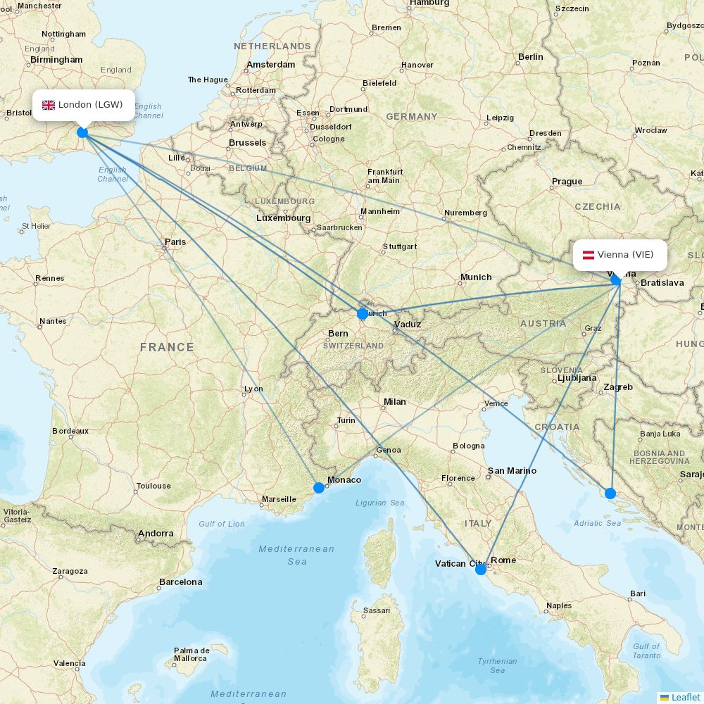 Wizz Air Malta airline routes (W4) 2025, map - Flight Routes