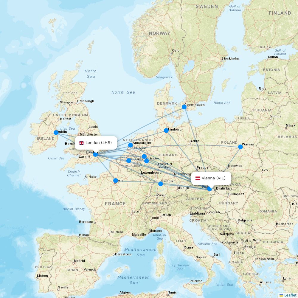 Austrian Airlines routes 2025 – map with all flights - Flight Routes