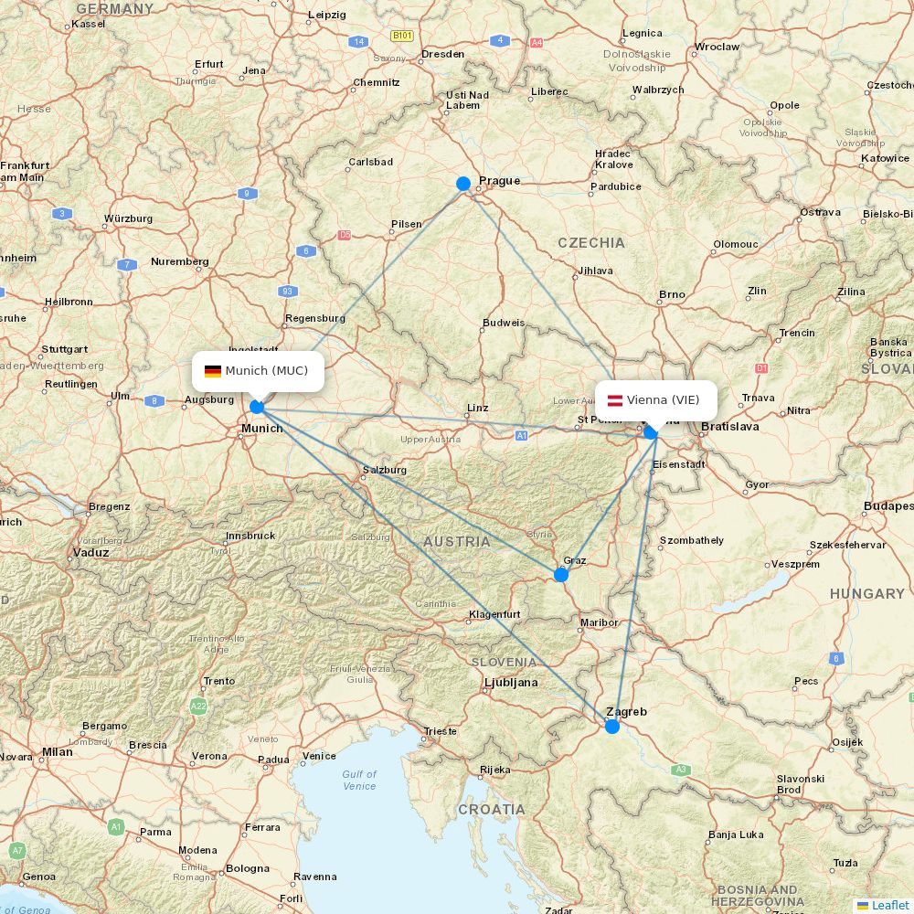 Austrian Airlines routes 2026 – map with all flights - Flight Routes