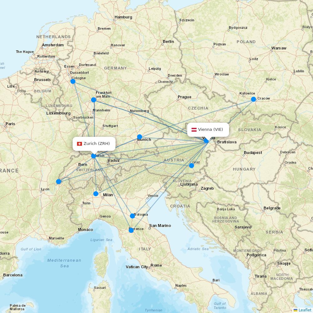 Austrian Airlines routes 2026 – map with all flights - Flight Routes