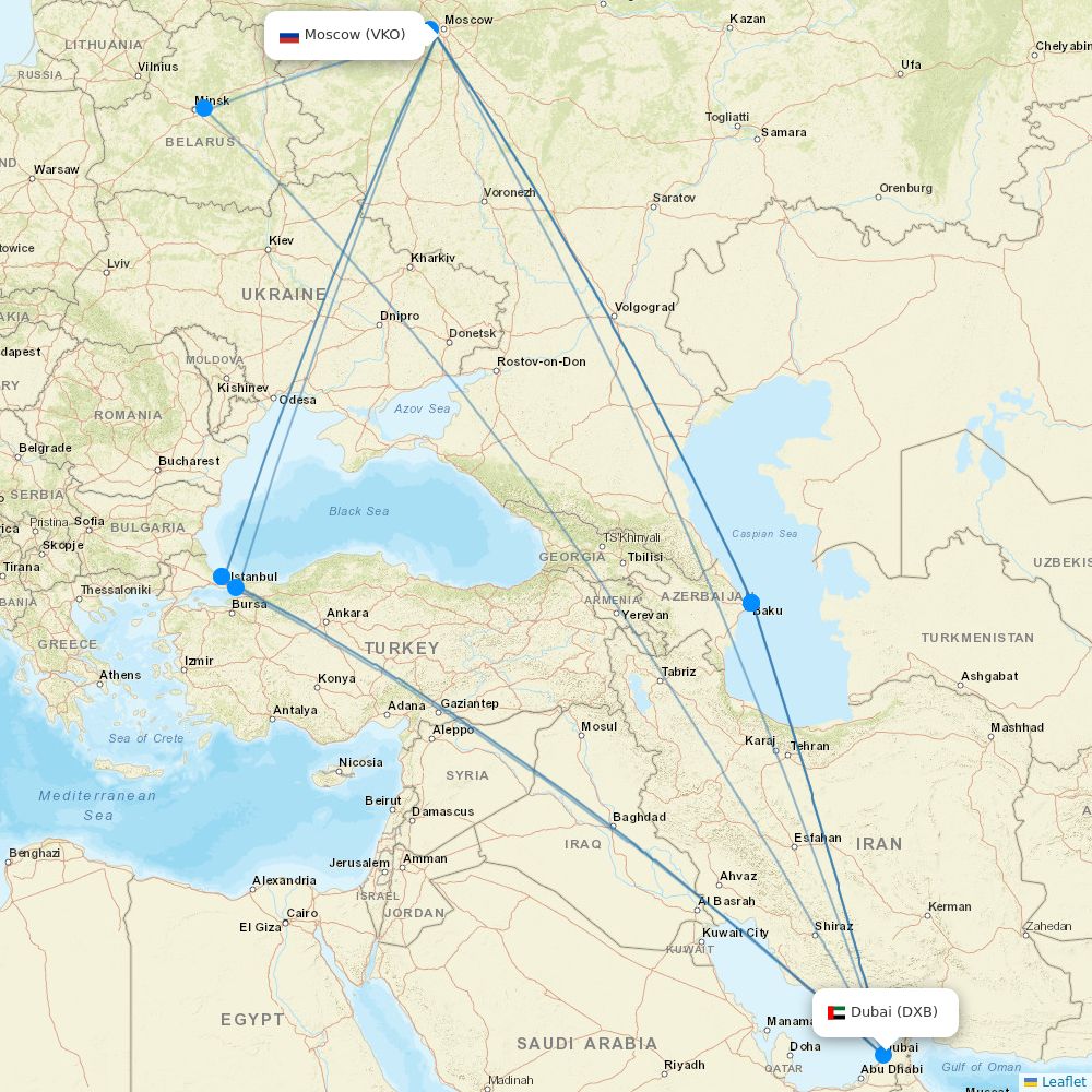 Flydubai routes 2025 – interactive map with all flights - Flight Routes