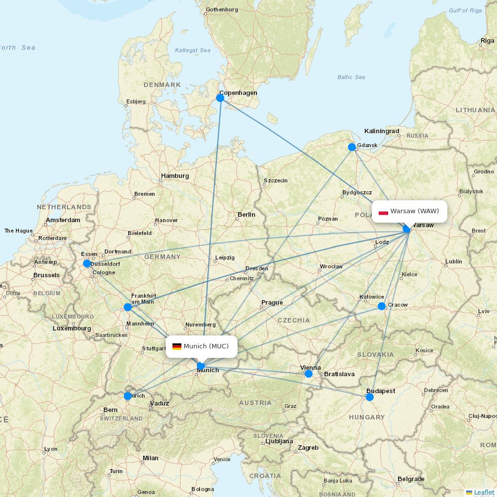 LOT Polish Airlines routes 2025 – map with all flights - Flight Routes