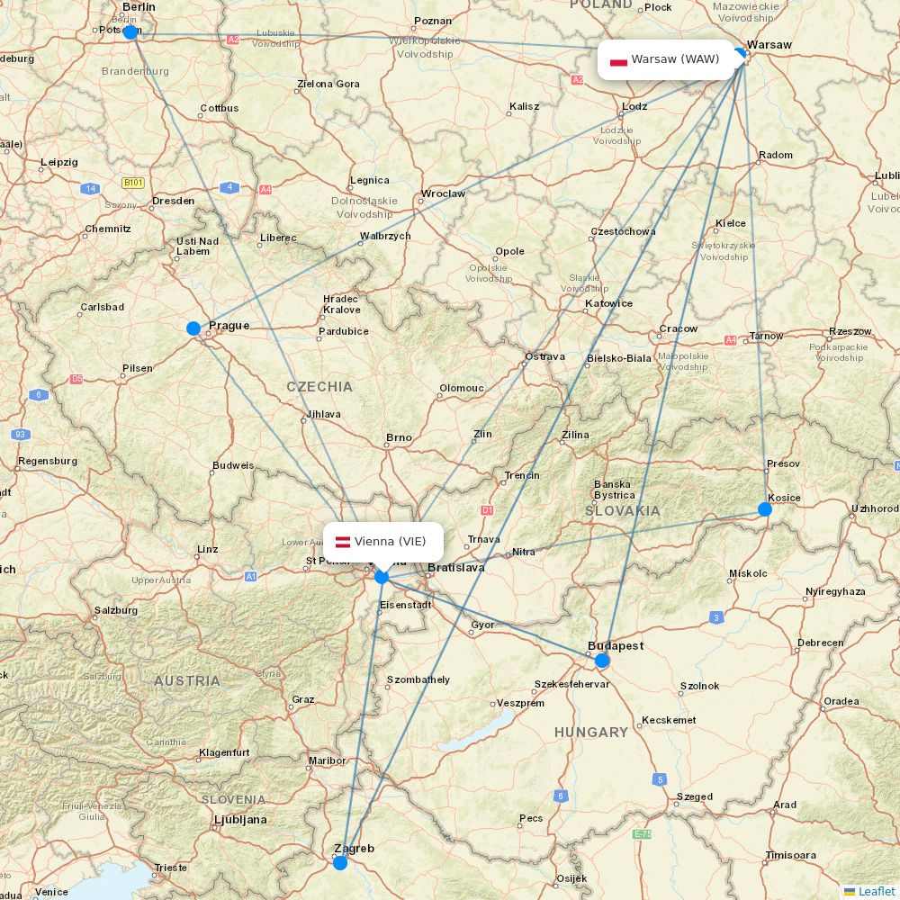 Austrian Airlines routes 2025 – map with all flights - Flight Routes