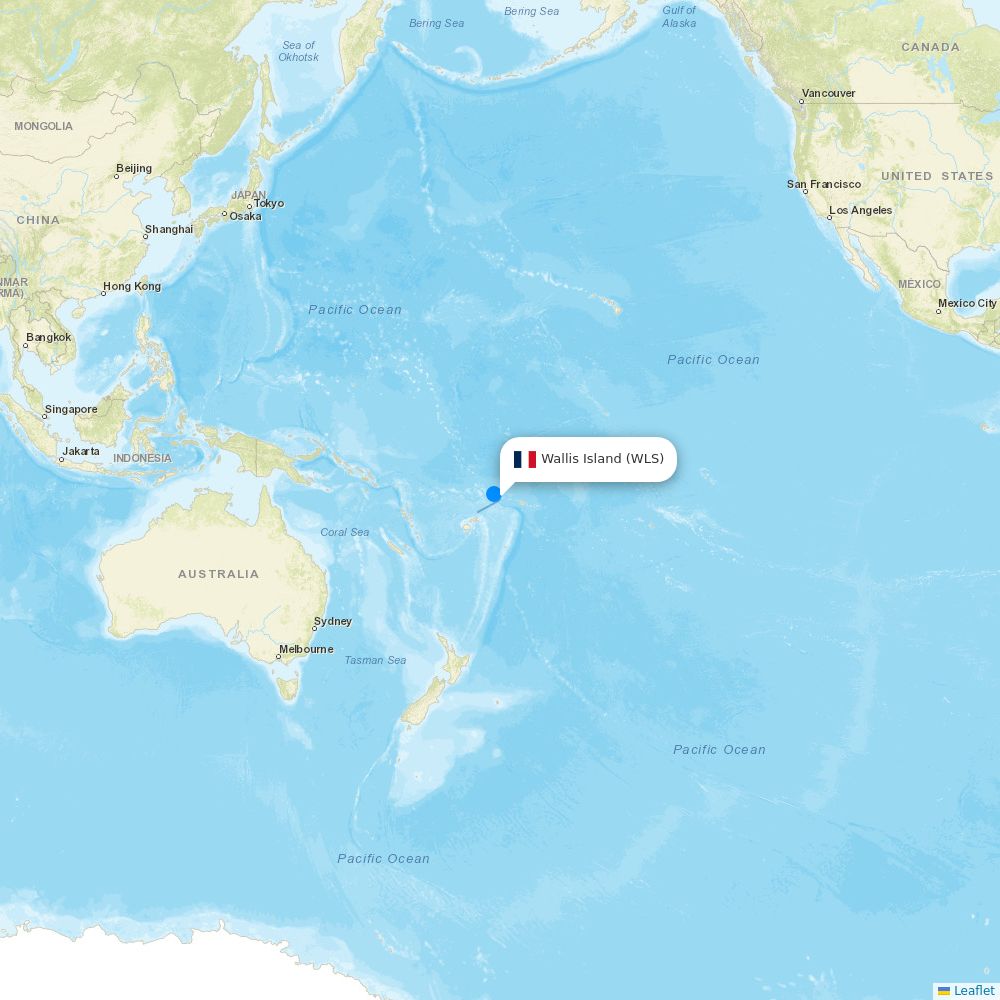 Aircalin airline routes (SB) 2025, map - Flight Routes