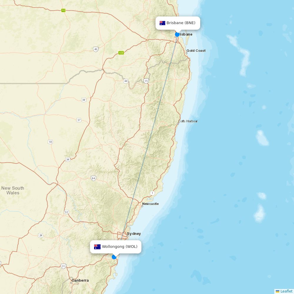 Link Airways airline routes (FC) 2025, map - Flight Routes