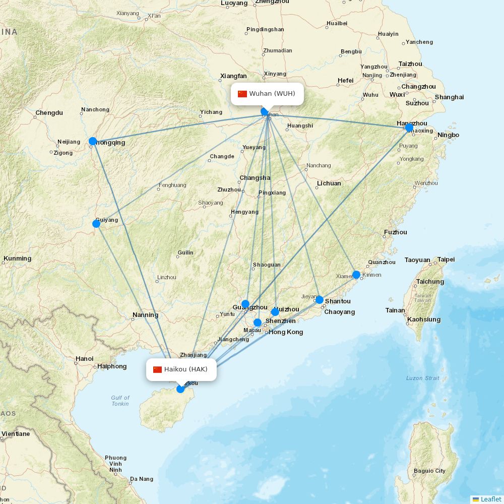 Hainan Airlines routes 2025 – map with all flights - Flight Routes