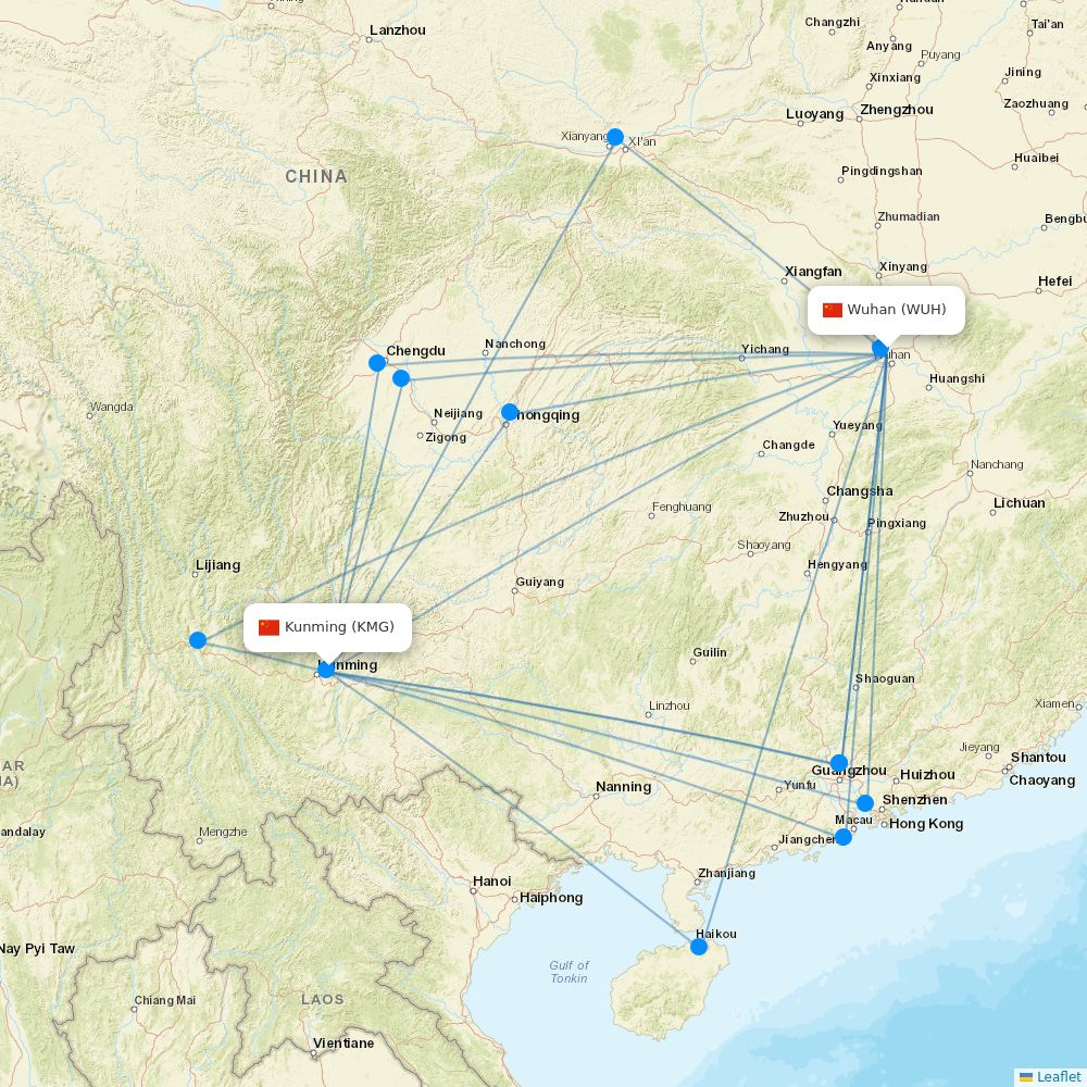 China Eastern Airlines routes 2025 – map with all flights - Flight Routes