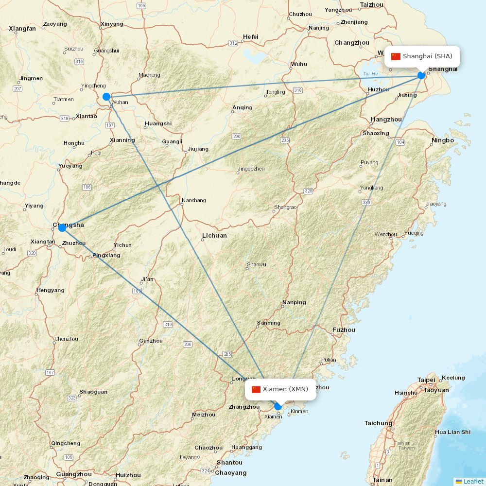 Xiamen Airlines routes 2025 – map with all flights - Flight Routes